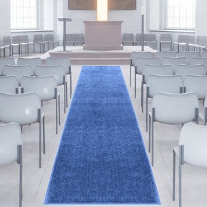 Custom Cut Blue Carpet Runner Blue Home Area Rug Wedding | Etsy