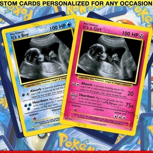 Pokemon Pregnancy Card, Pokemon Gender Reveal, Custom Pokemon Card ...