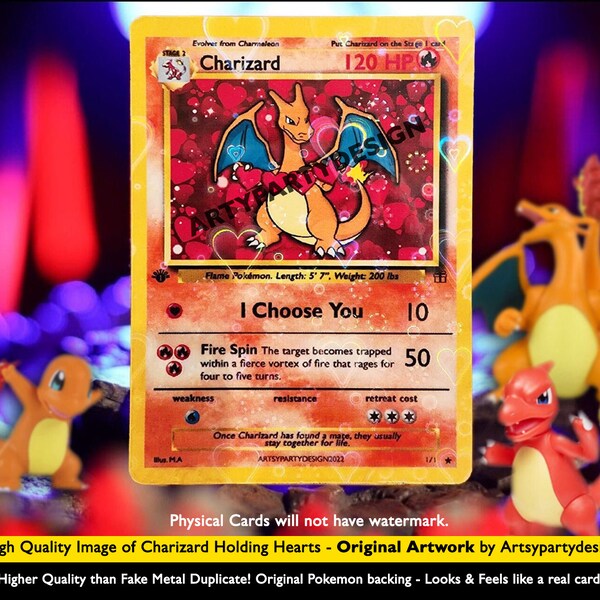 Charizard Valentine Card - Etsy