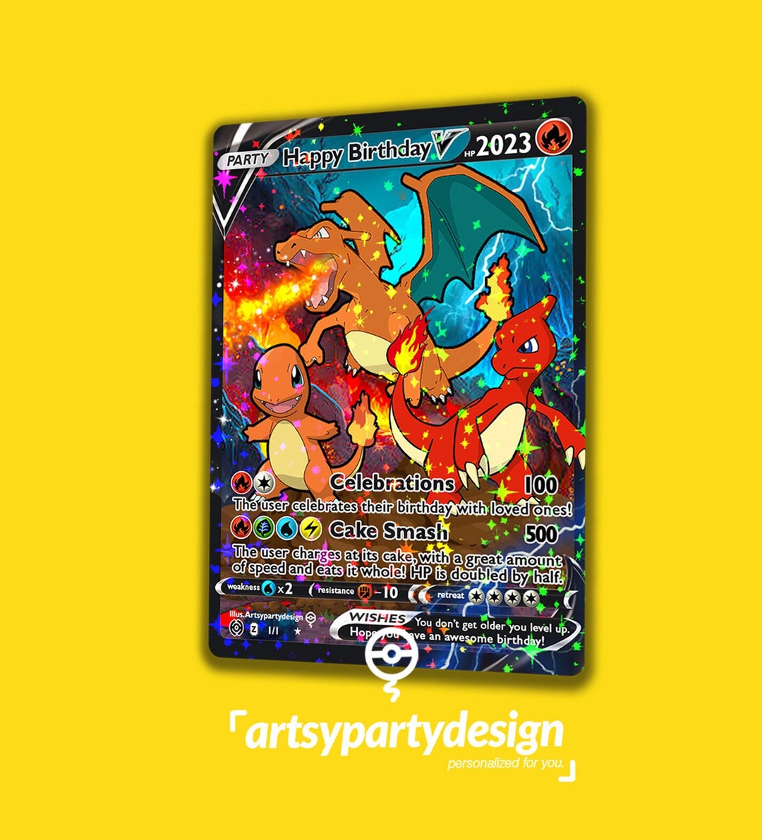 Pokemon Birthday Card, Pikachu Birthday Card, Charizard Birthday Card ...