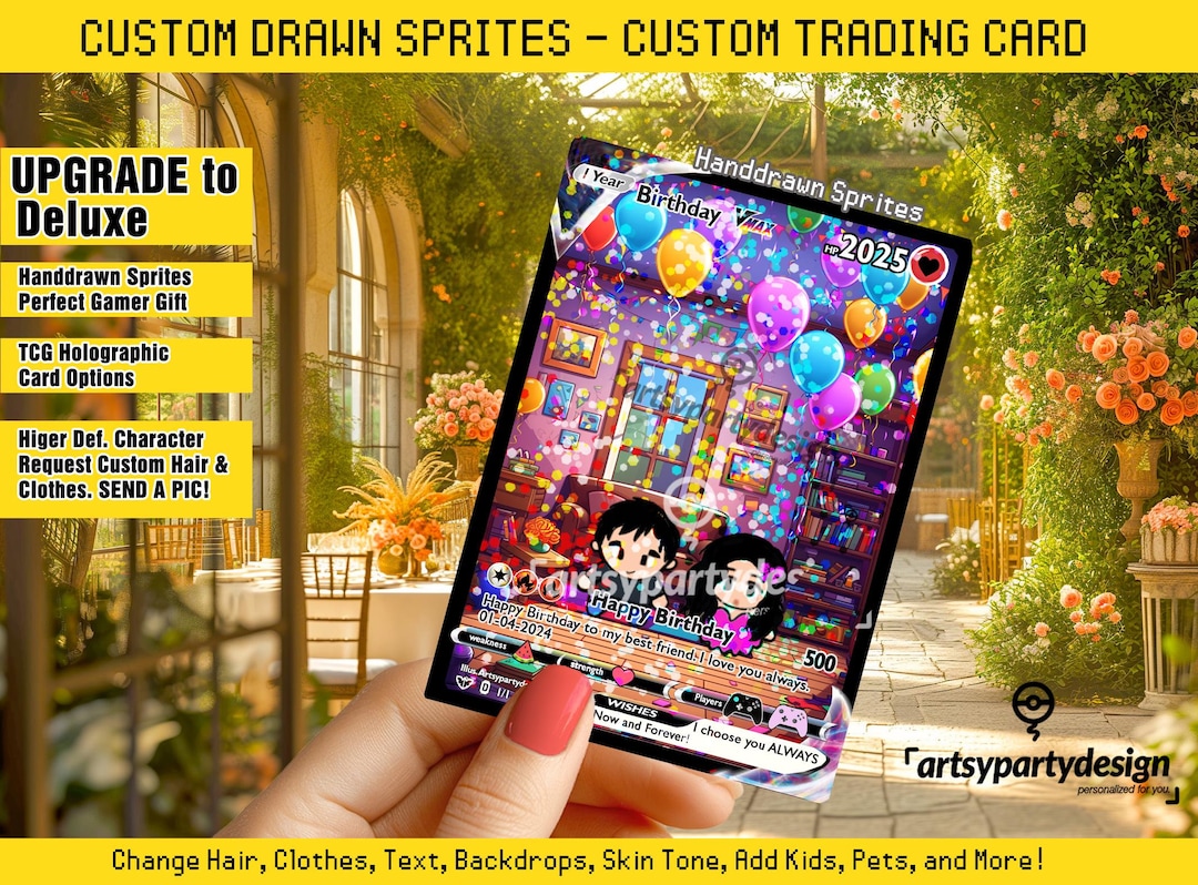 Custom Birthday Card, Custom Pokemon Card, Custom Trading Card, Pokemon ...