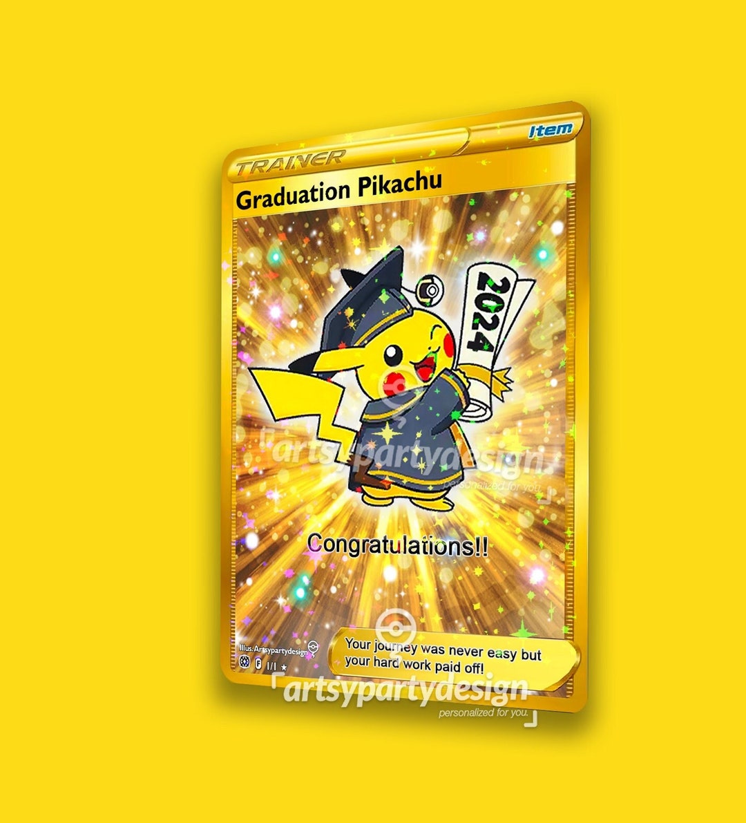 Pikachu Graduation Card, Pikachu Graduation, Pokemon Graduation Card ...