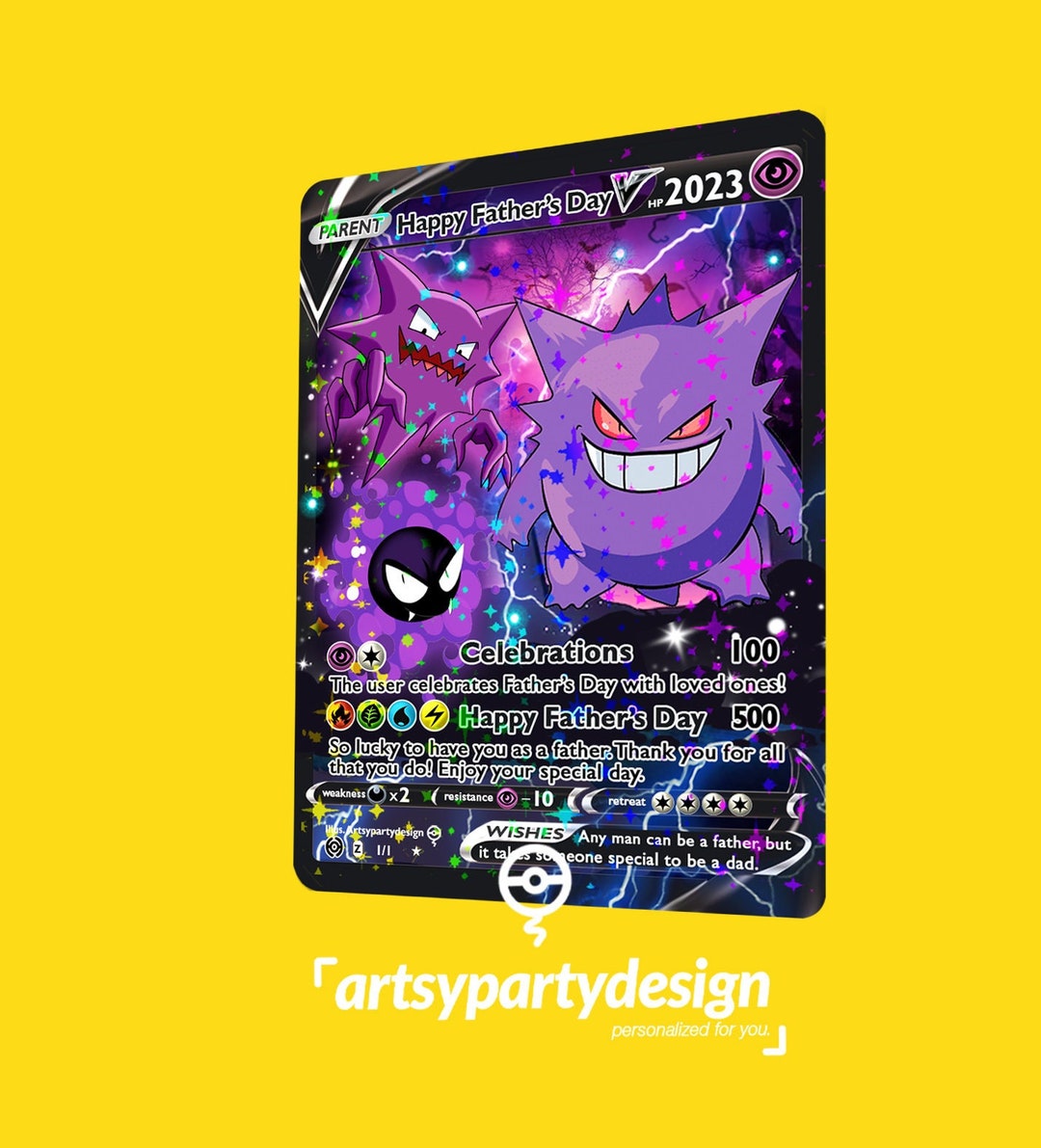 Pokemon Fathers Day Card, Pokemon Fathers Day Gift, Pokemon Custom Card ...