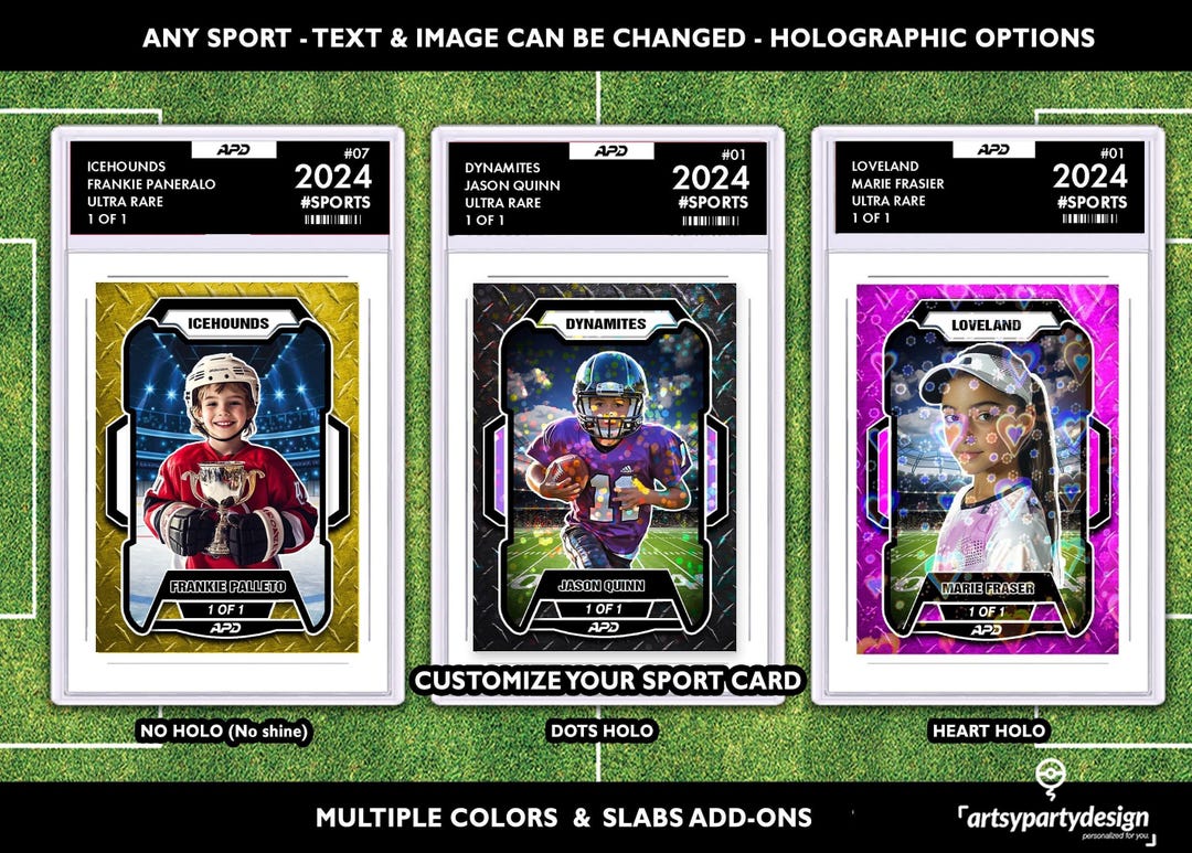 Custom Sports Card for Kids, Custom Sport Card, Custom Slab Trading ...