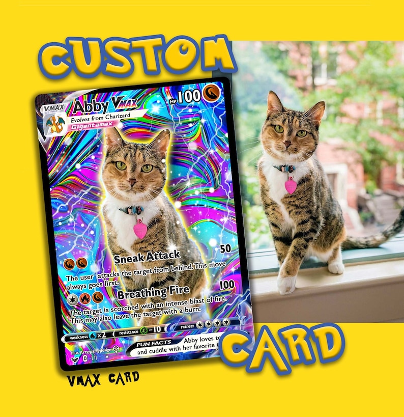 Custom Pokemon Card Pet as Pokemon Pokemon Pet Card - Etsy