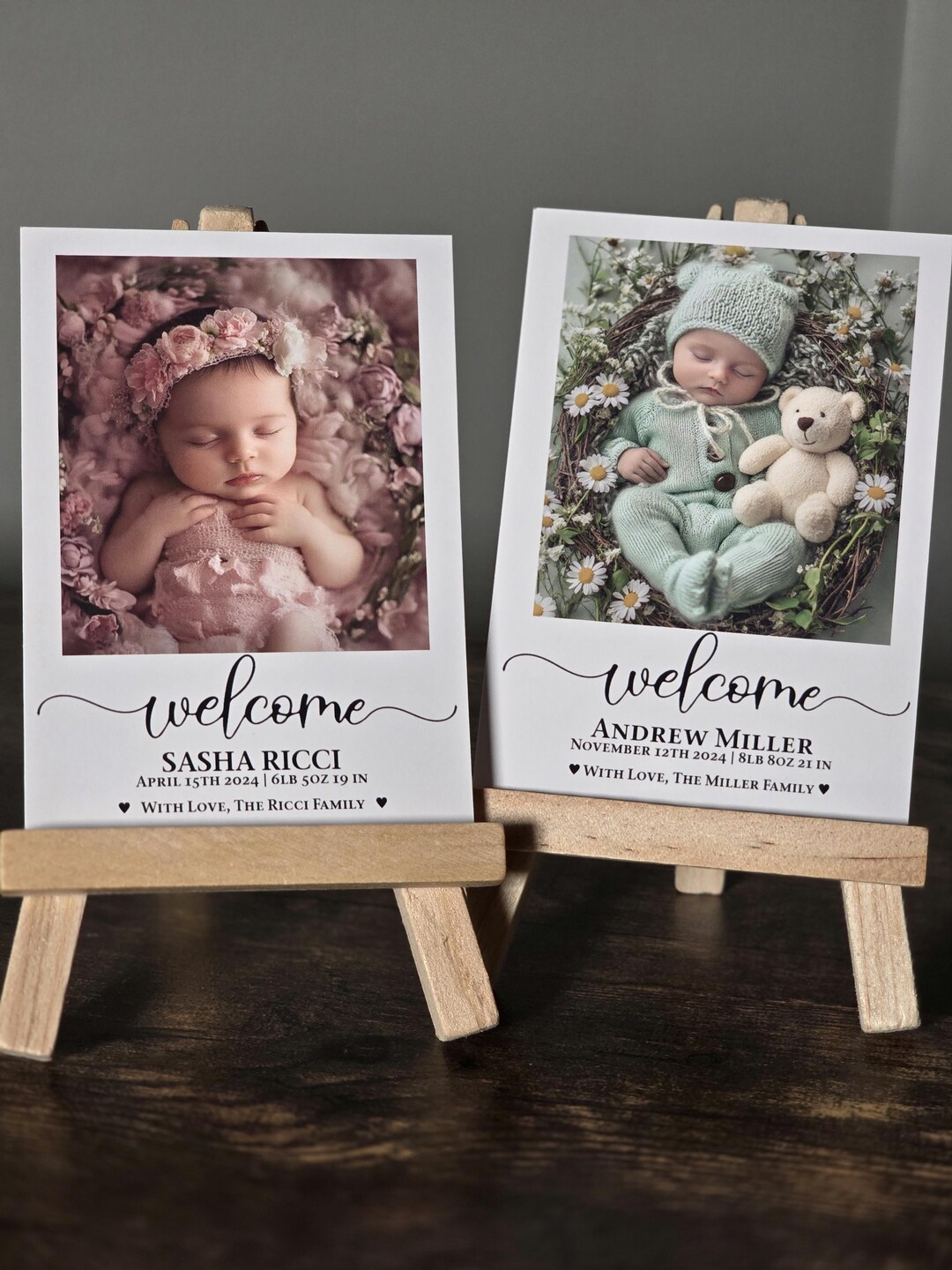 Custom Newborn Birth Announcement Newborn Welcome Card Minimalist ...