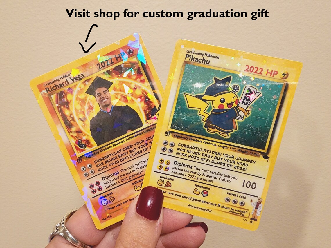 Pikachu Graduation Card Pikachu Graduation Gift Pokemon - Etsy