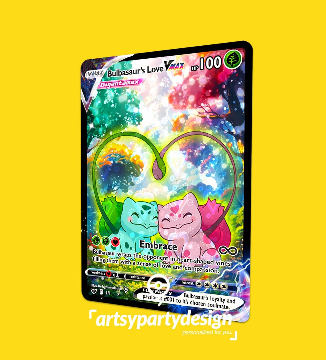 Bulbasaur Valentine Card, Bulbasaur Anniversary Card, Pokemon Valentine ...