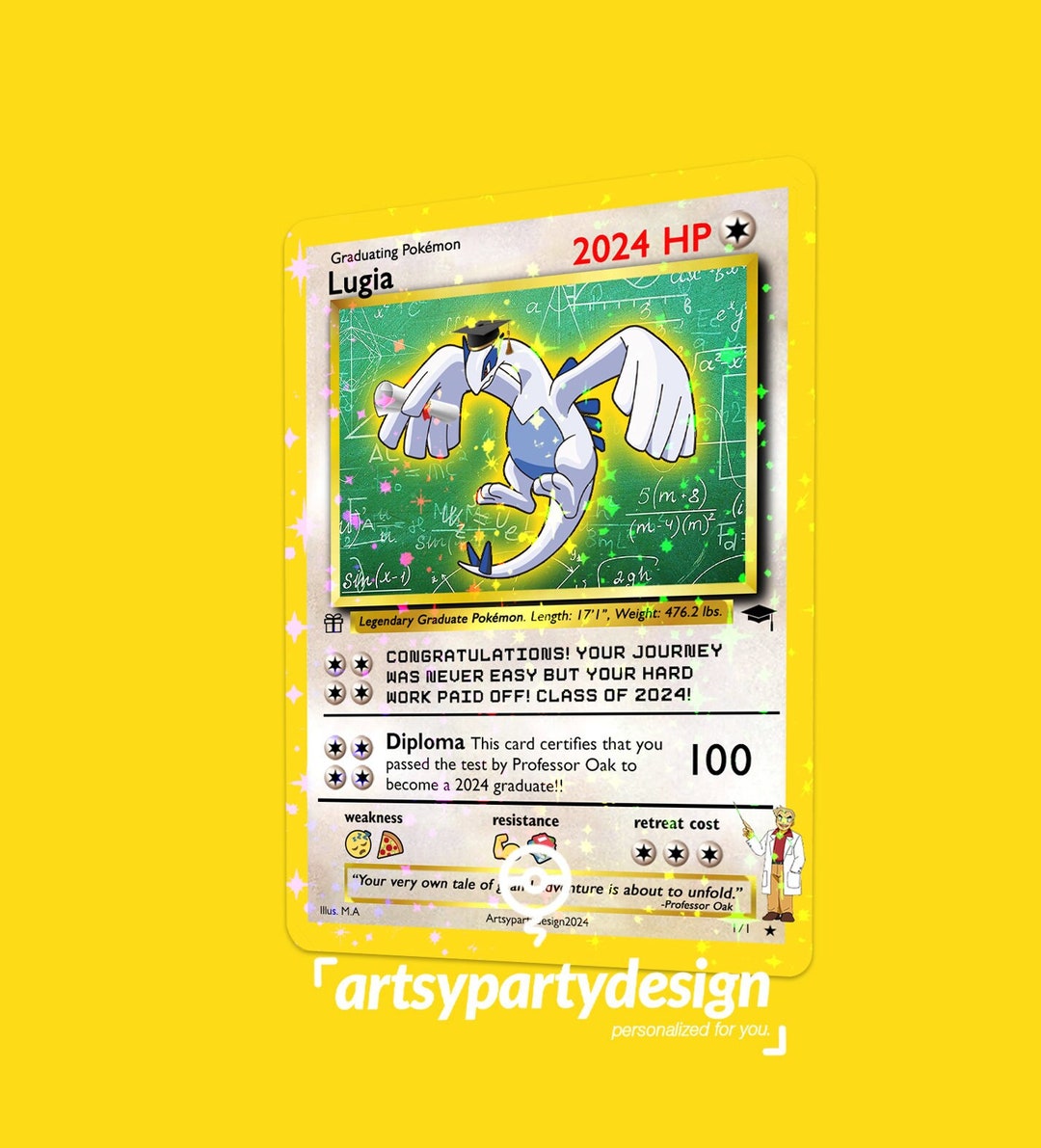 Lugia Graduation Card, Pikachu Graduation Gift, Pokemon Graduation Card ...