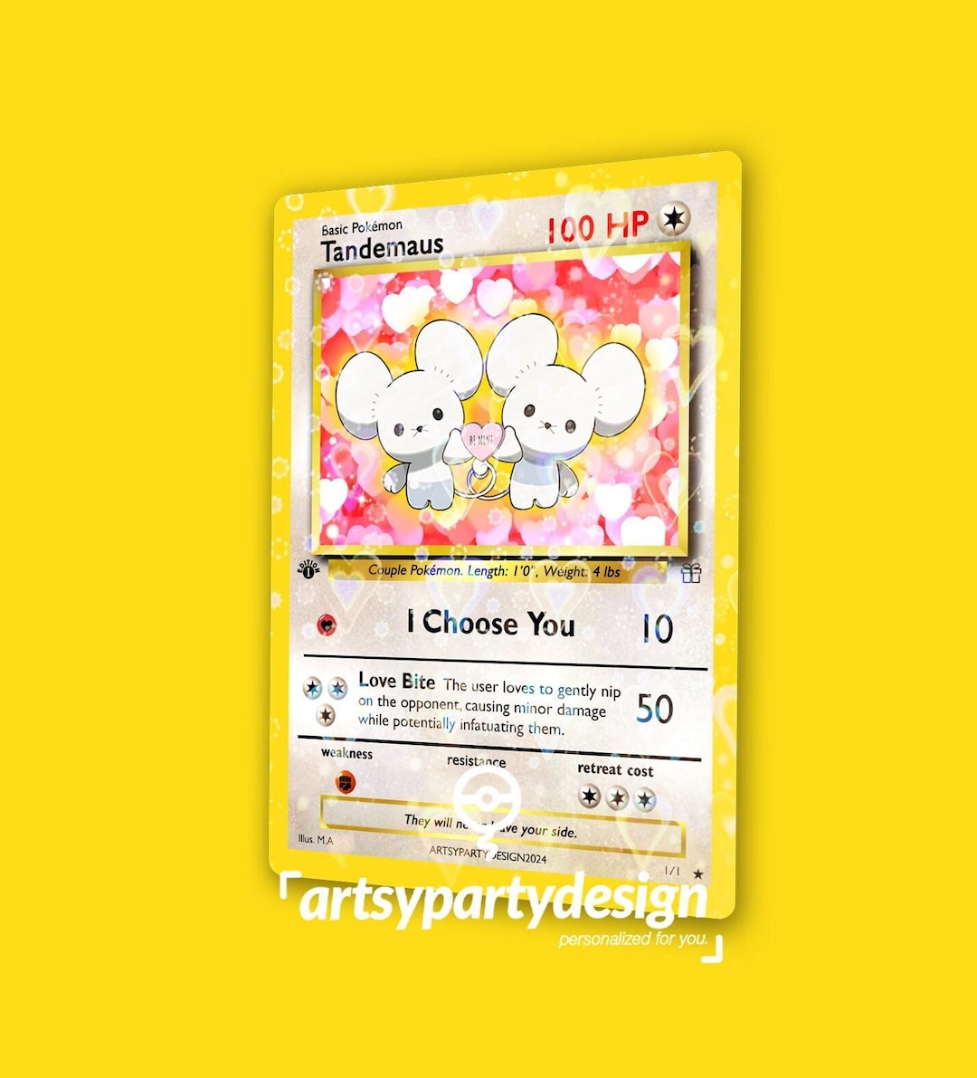 Pokemon Anniversary Card, Pokemon Valentine Card, Tandemaus Anniversary ...