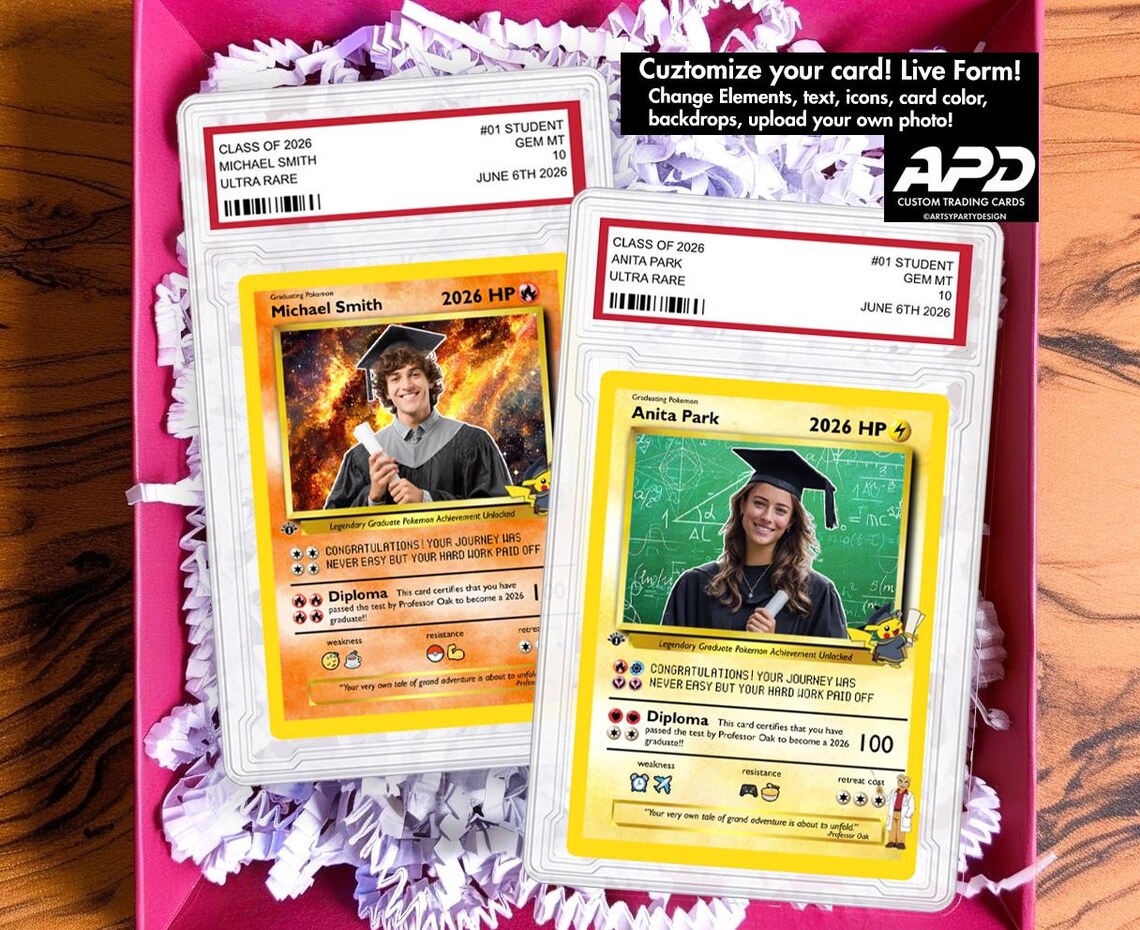 Pokemon Custom Card, Pokemon Graduation Card, Pokemon Holographic Card ...