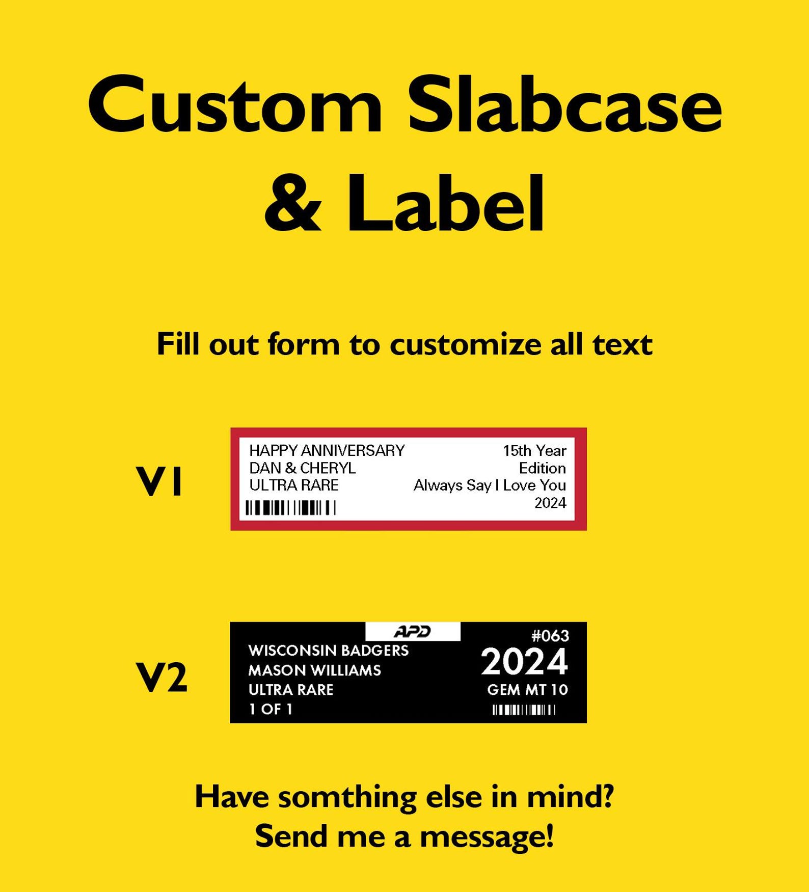 Custom Label and Slabcase for Graded Cards, Custom Label for Cards ...
