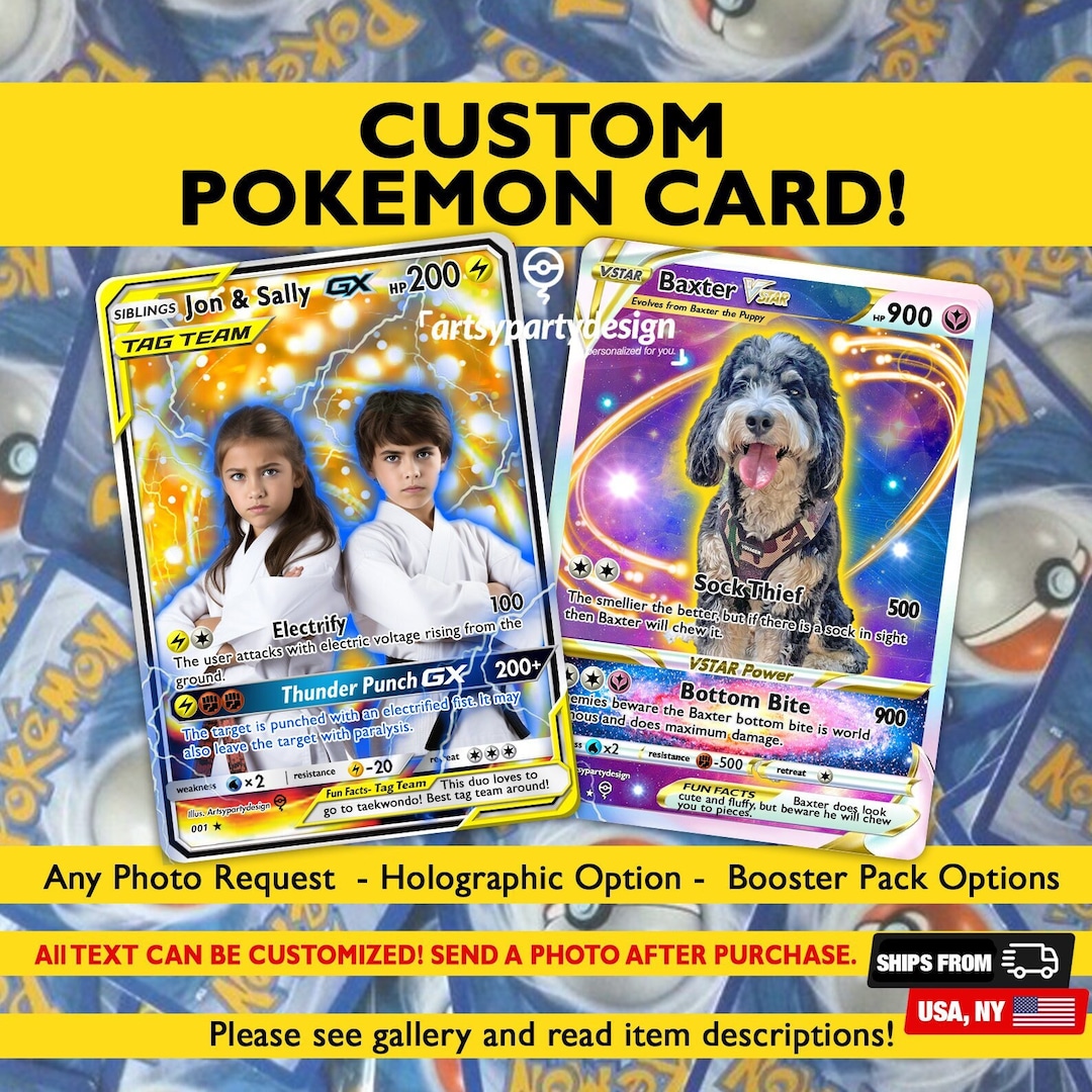 Custom Pokemon Card, Pet as Pokemon , Pokemon Party, Pokemon Couples ...