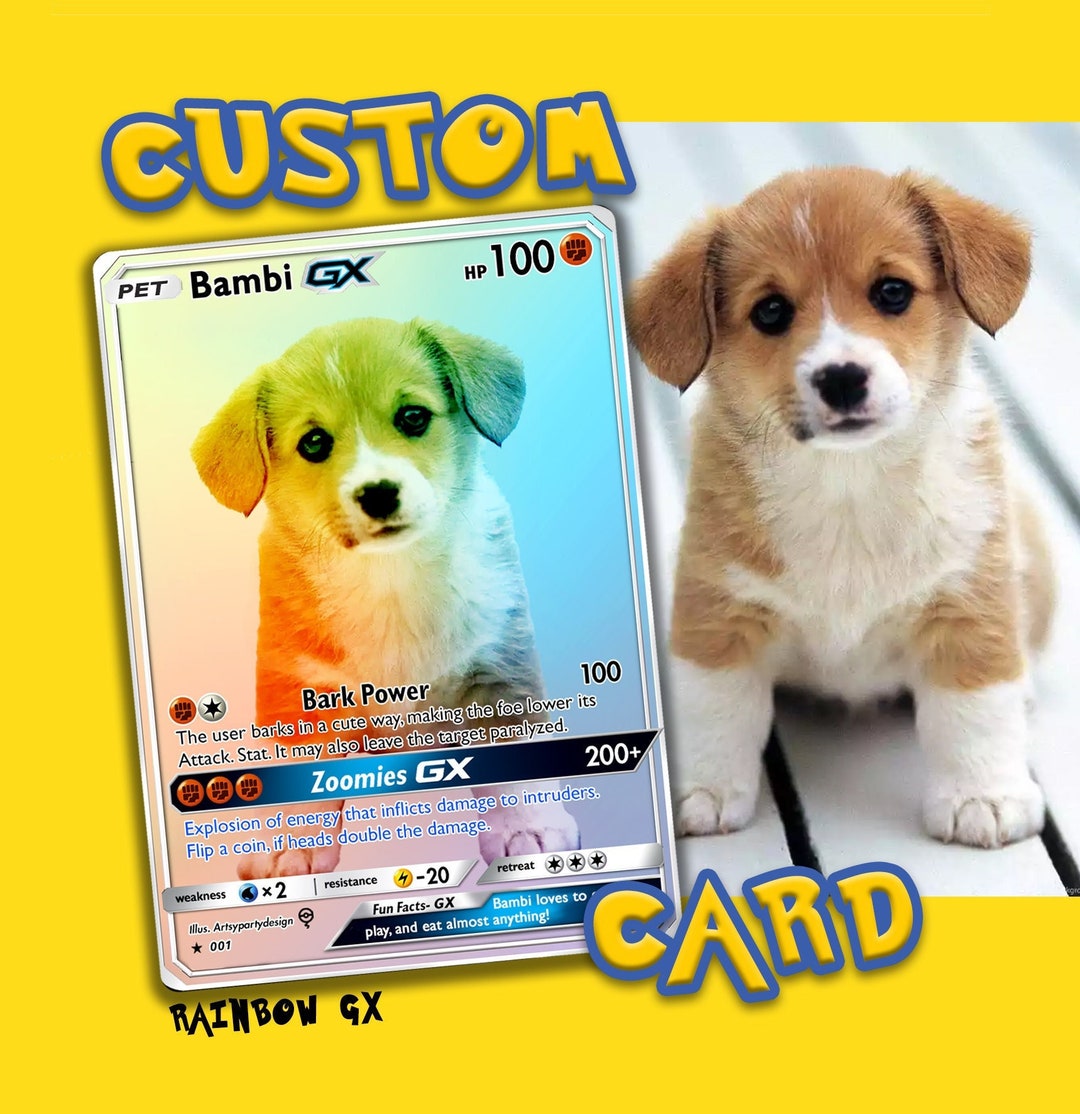 Custom Pokemon Card, Pet as Pokemon , Pokemon Pet Card, Pokemon Custom ...