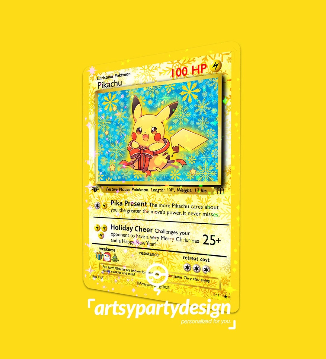 Pikachu Christmas Card Pokemon Christmas Card Pokemon - Etsy