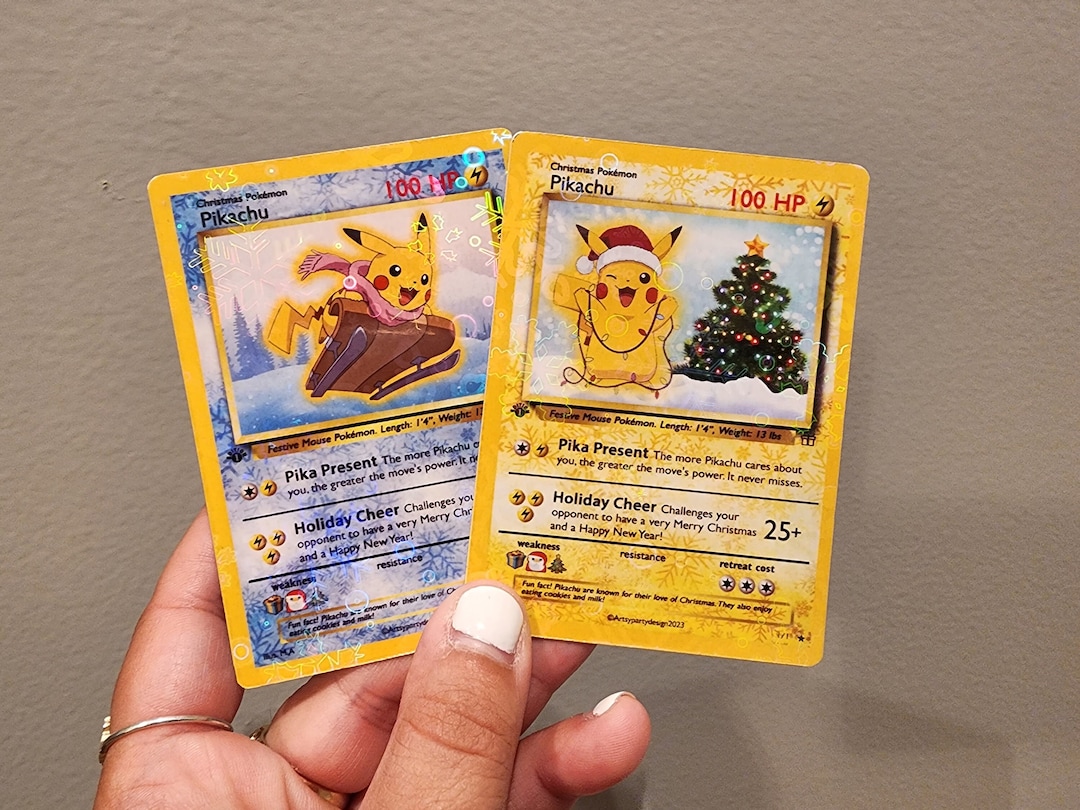 Pikachu Christmas Card, Pokemon Christmas Card, Pokemon Christmas Gift ...