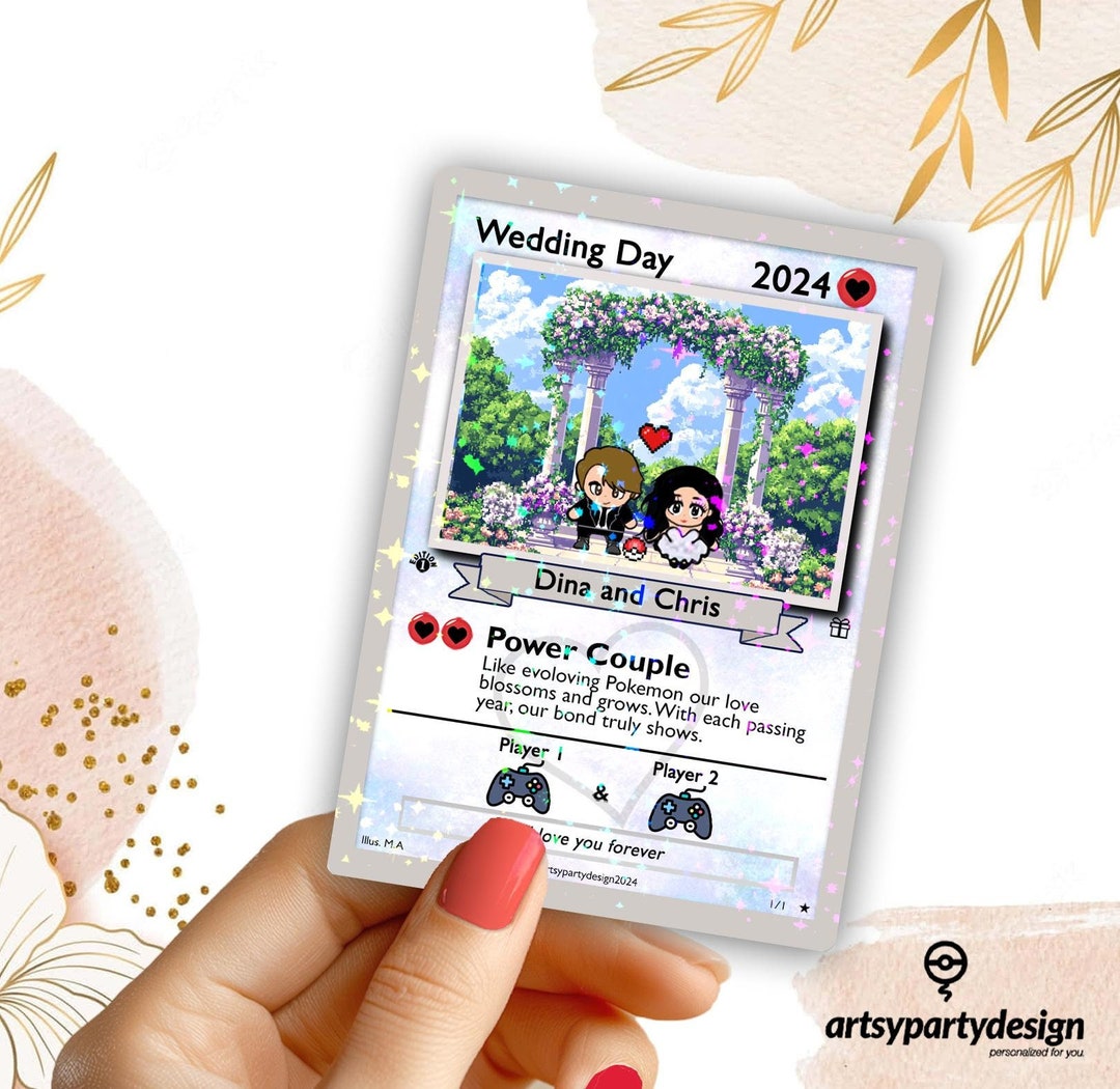 Custom Wedding Card, Custom Pokemon Card, Custom Pokemon Wedding Card ...