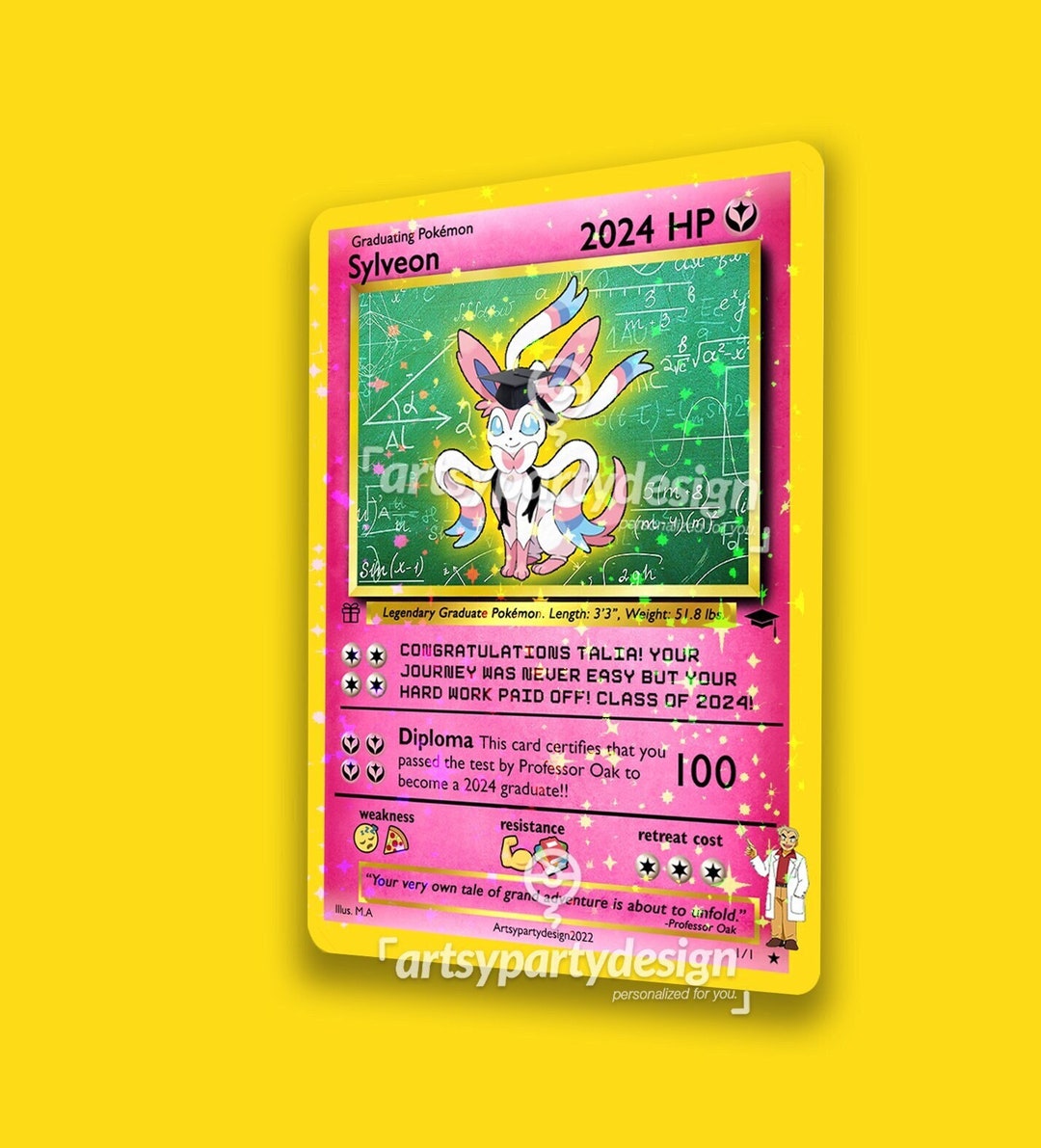 Sylveon Graduation Card, Pikachu Graduation Gift, Pokemon Graduation ...