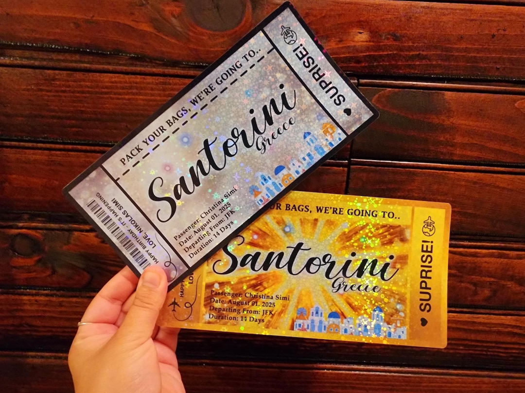 Surprise Holiday Ticket, Birthday Surprise Ticket, Holiday Reveal ...