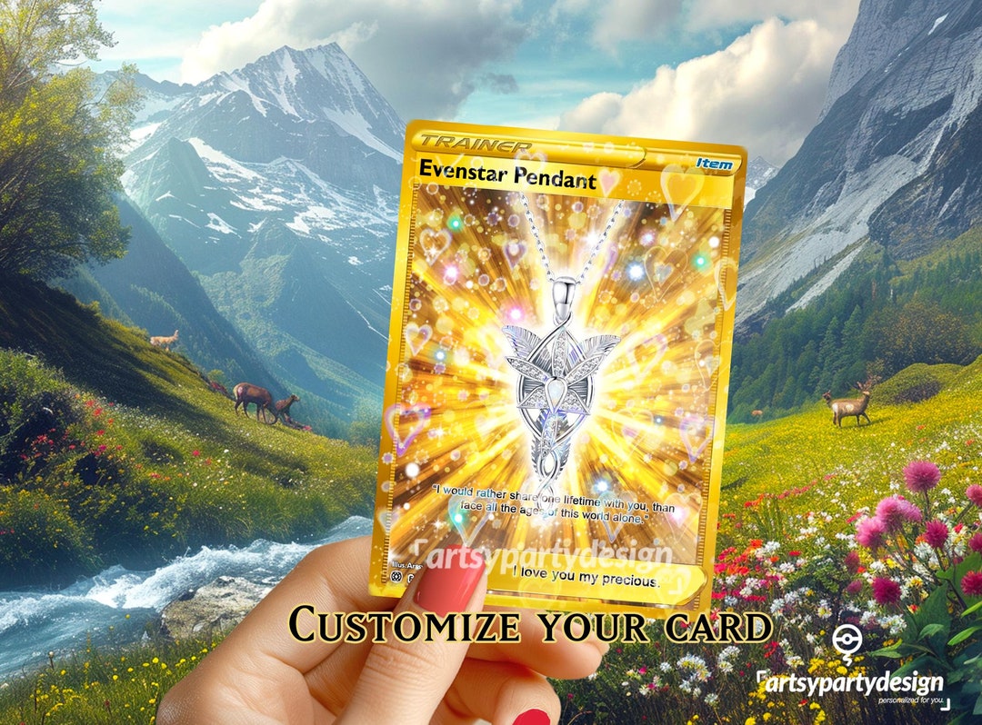 Custom Pokemon Card, Evenstar Necklace, LOTR Gifts, Lord of the Rings ...