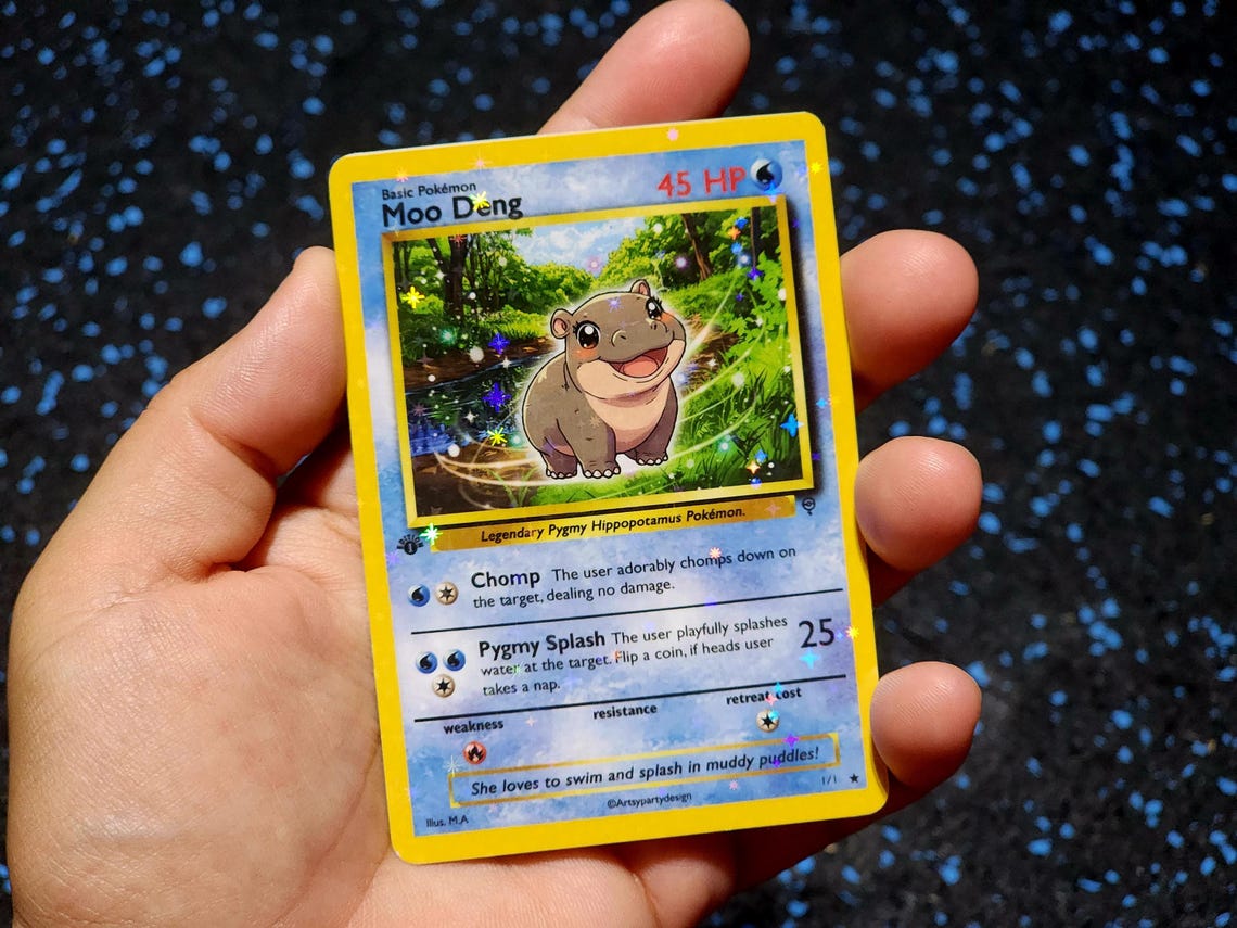 Hippo Pokemon Card, Pgymy Hippo Pokemon Card, Moo Deng Pokemon Card ...