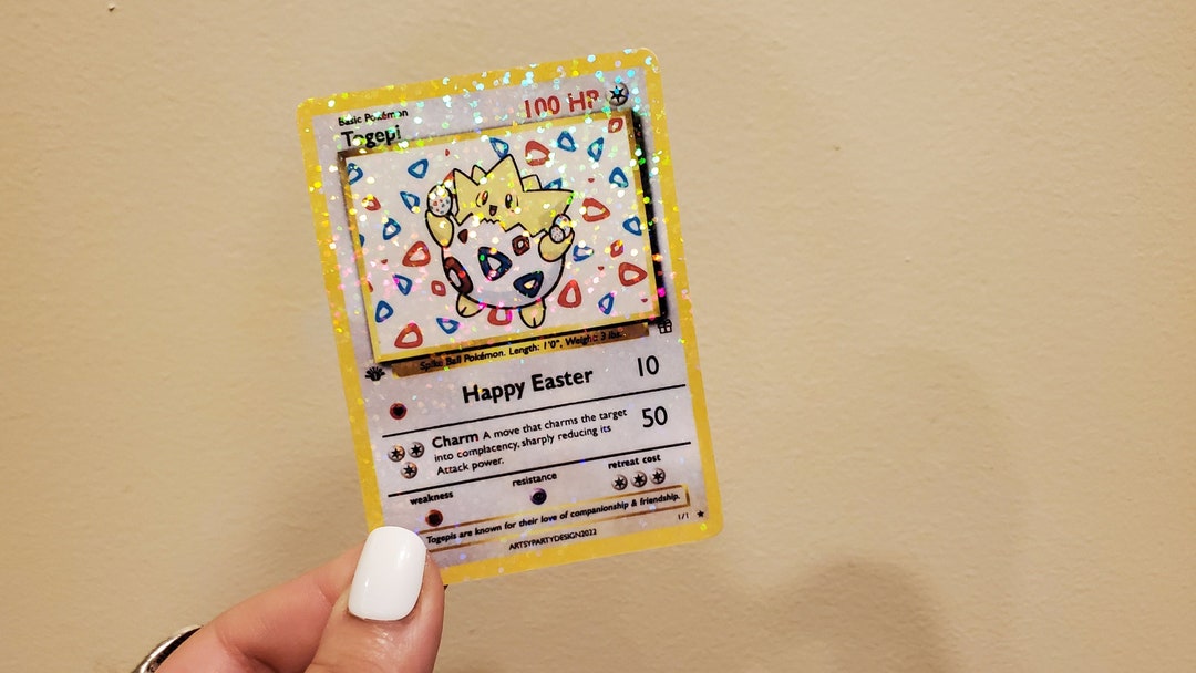 Pokemon Easter Card, Pikachu Easter, Togepi Card, Custom Pokemon Card ...