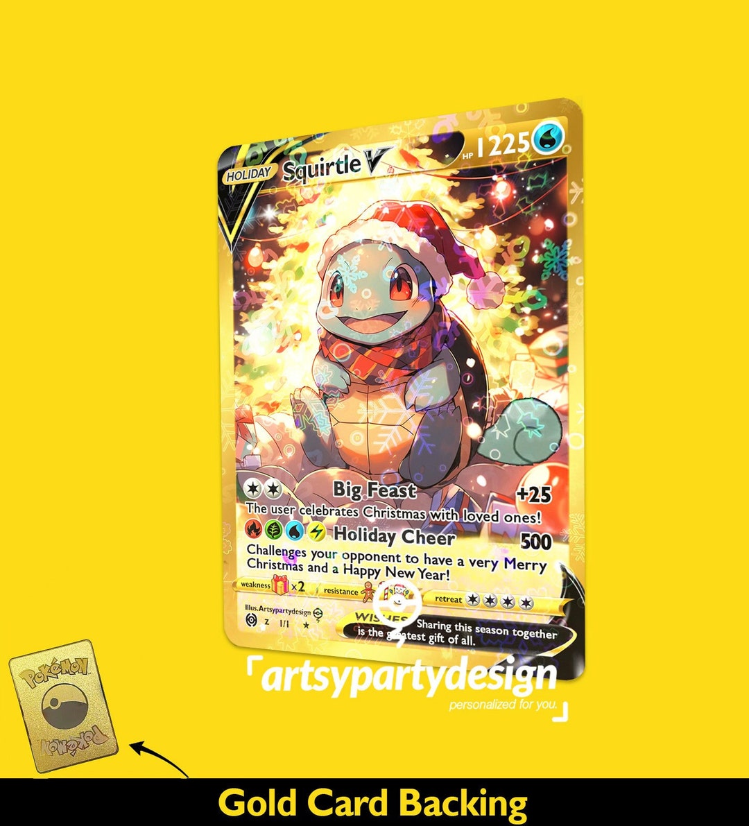 Squirtle Christmas Card, Squirtle Pokemon Card, Pokemon Christmas Card ...