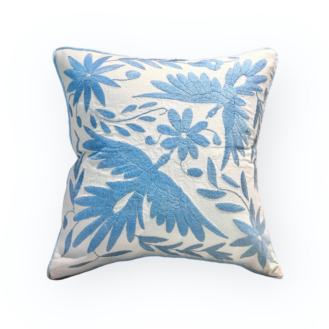 Hand Embroidered Pillow Cover, Mexican Embroidery, Gift Pillow, Ready ...