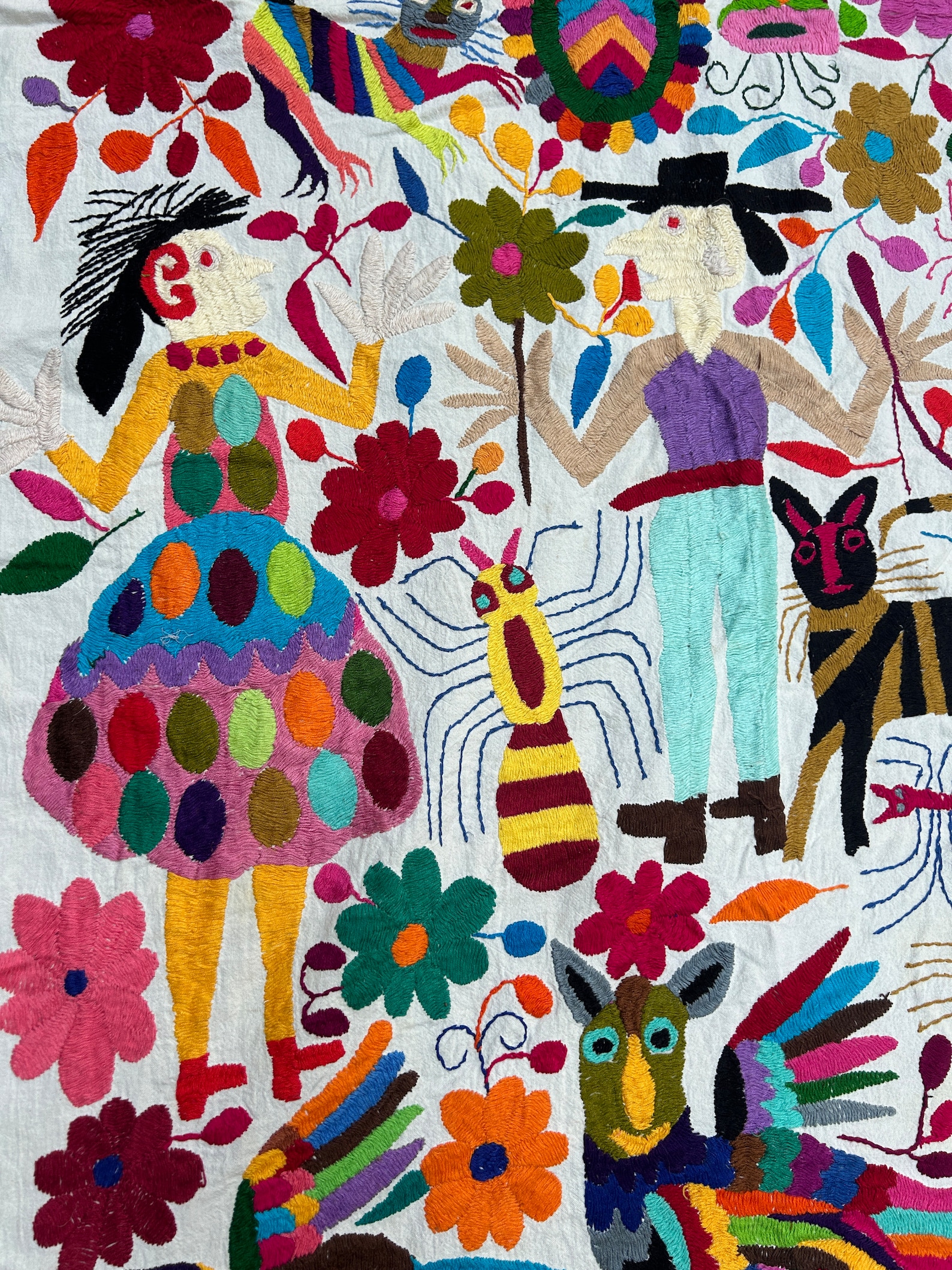 Wall Art, Hand Embroidered Wall Decor, Mexican Otomi Embroidery, Gift ...