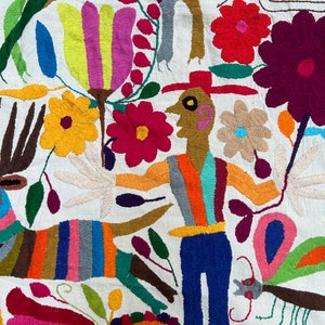Wall Art, Hand Embroidered Wall Decor, Mexican Otomi Embroidery, Gift ...