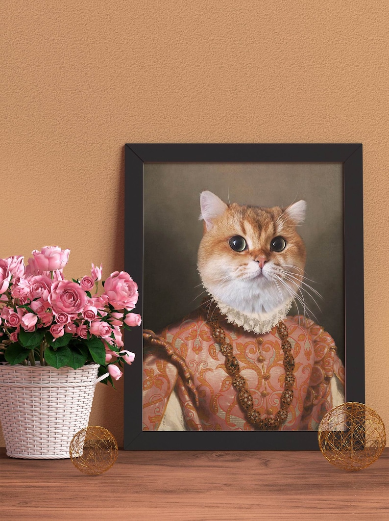 Custom pet portrait from photo Dog cat portrait Painting art | Etsy
