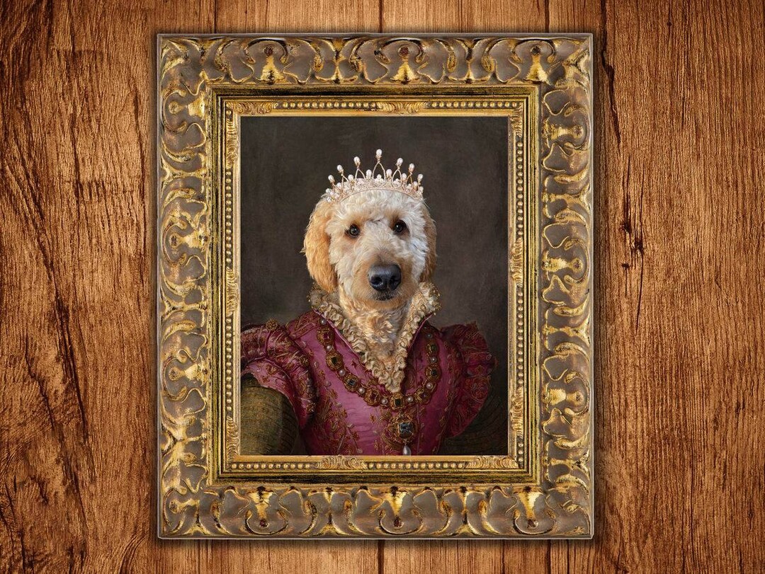 Custom Pet Portrait, Renaissance Queen Dog Portrait, Pet Portraits ...