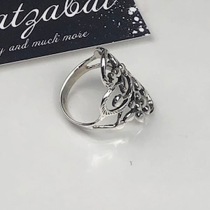 Large Flower Ring 925 Sterling Silver Ring - Etsy