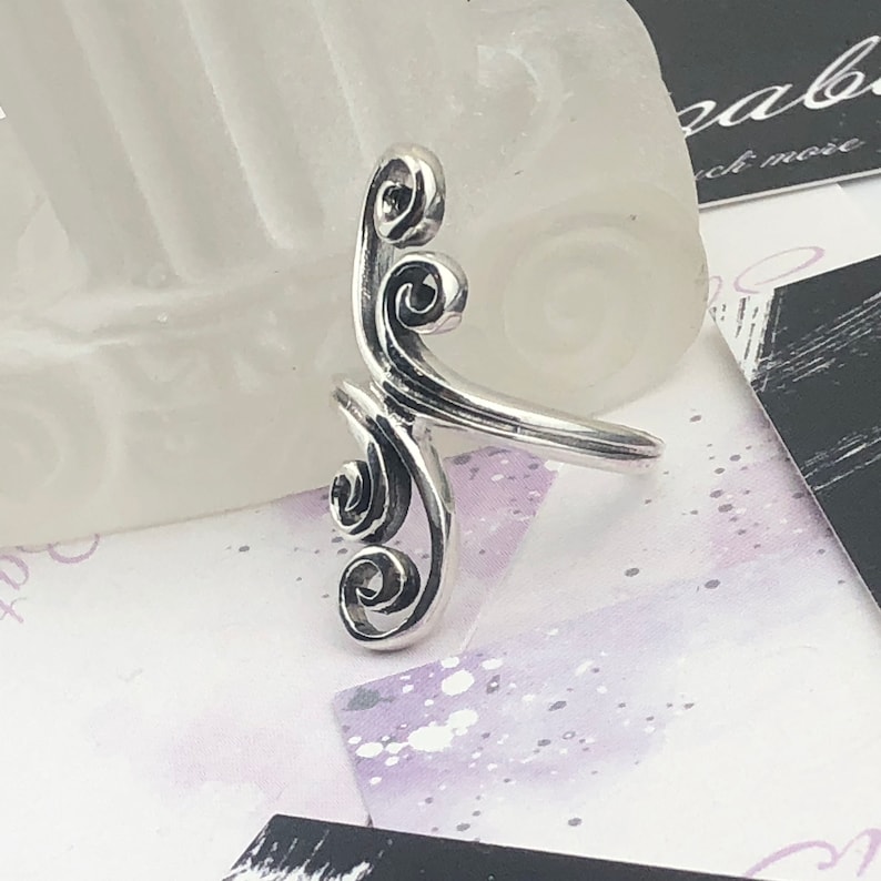 Sterling Silver Double Double Swirl Ring - Etsy