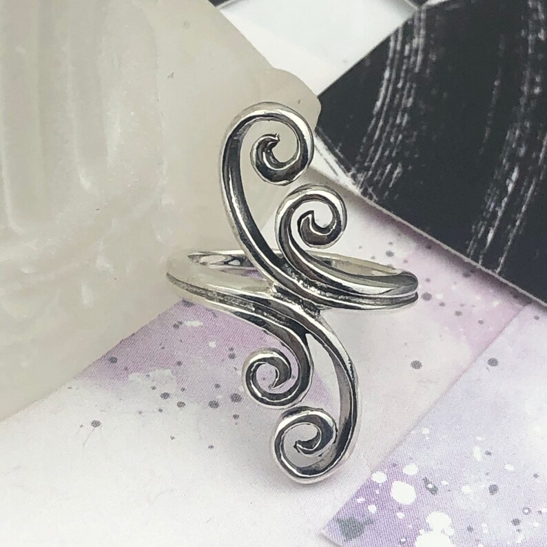 Sterling Silver Double Double Swirl Ring - Etsy