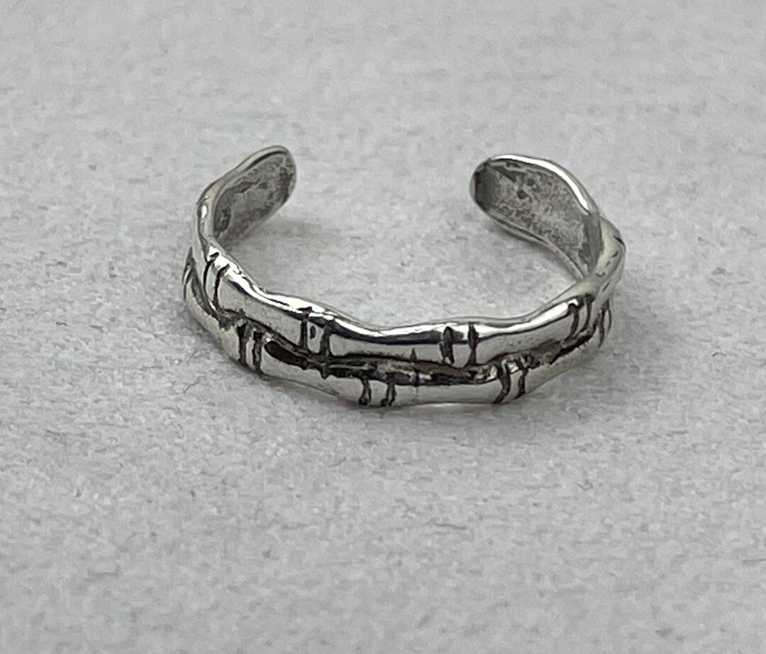 Bamboo Toe Ring 925 Sterling Silver Toe Ring Adjustable Toe Ring - Etsy