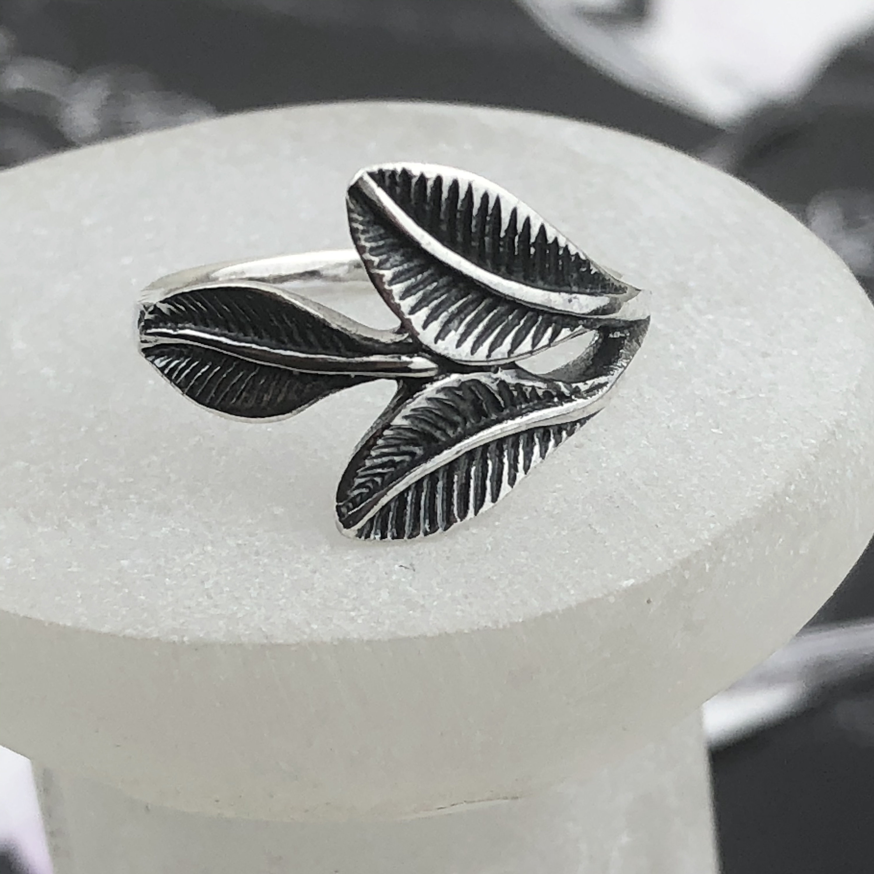 Leaf shape ring 925 sterling silver leaves ring fancy | Etsy