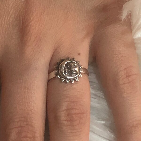 Silver Moon Ring - Etsy