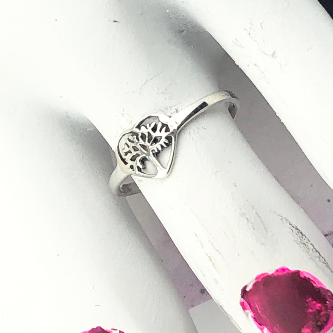 Tree of Life in Heart Toe Ring 925 Sterling Silver Toe Ring Adjustable ...
