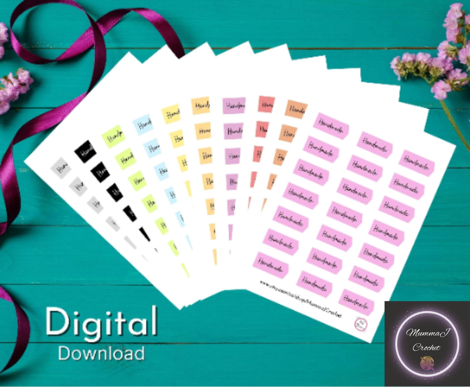 Printable Handmade Stickers X10 Sheets Set US Letter Size - Etsy