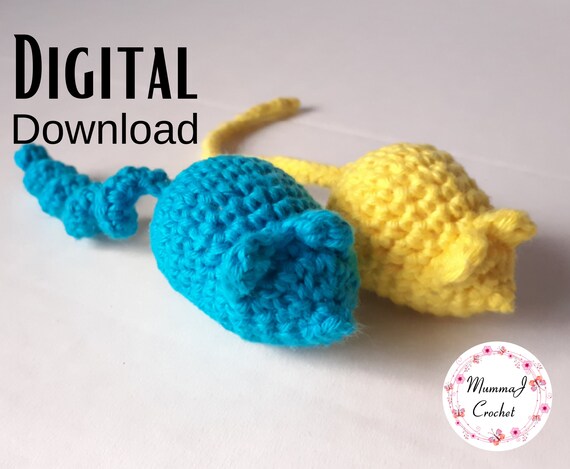 Crochet Pattern Mouse Cat Toy Large and Small Patterns - Etsy