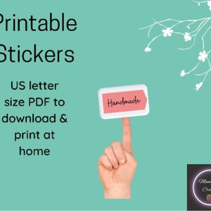 Printable Handmade Stickers X10 Sheets Set, US Letter Size Digital ...