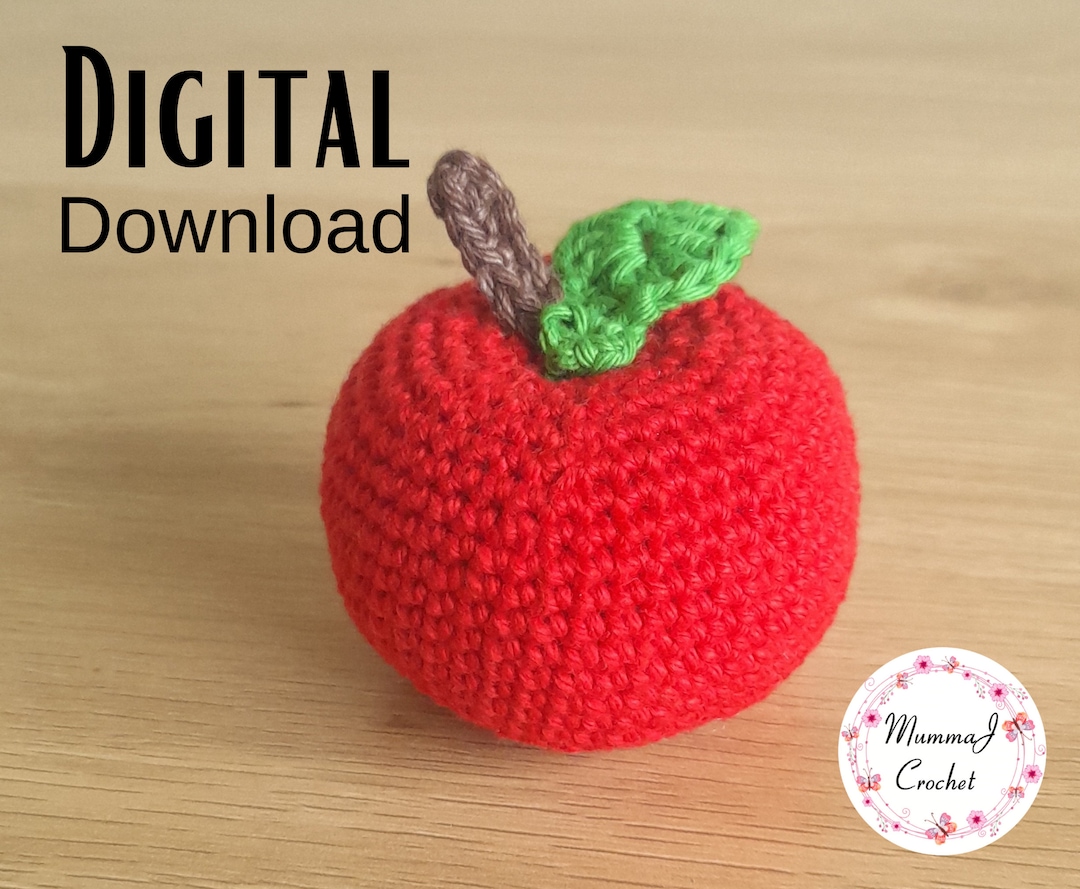 Crochet Apple Pattern, Crochet Realistic Apple, Crochet Apple PDF ...