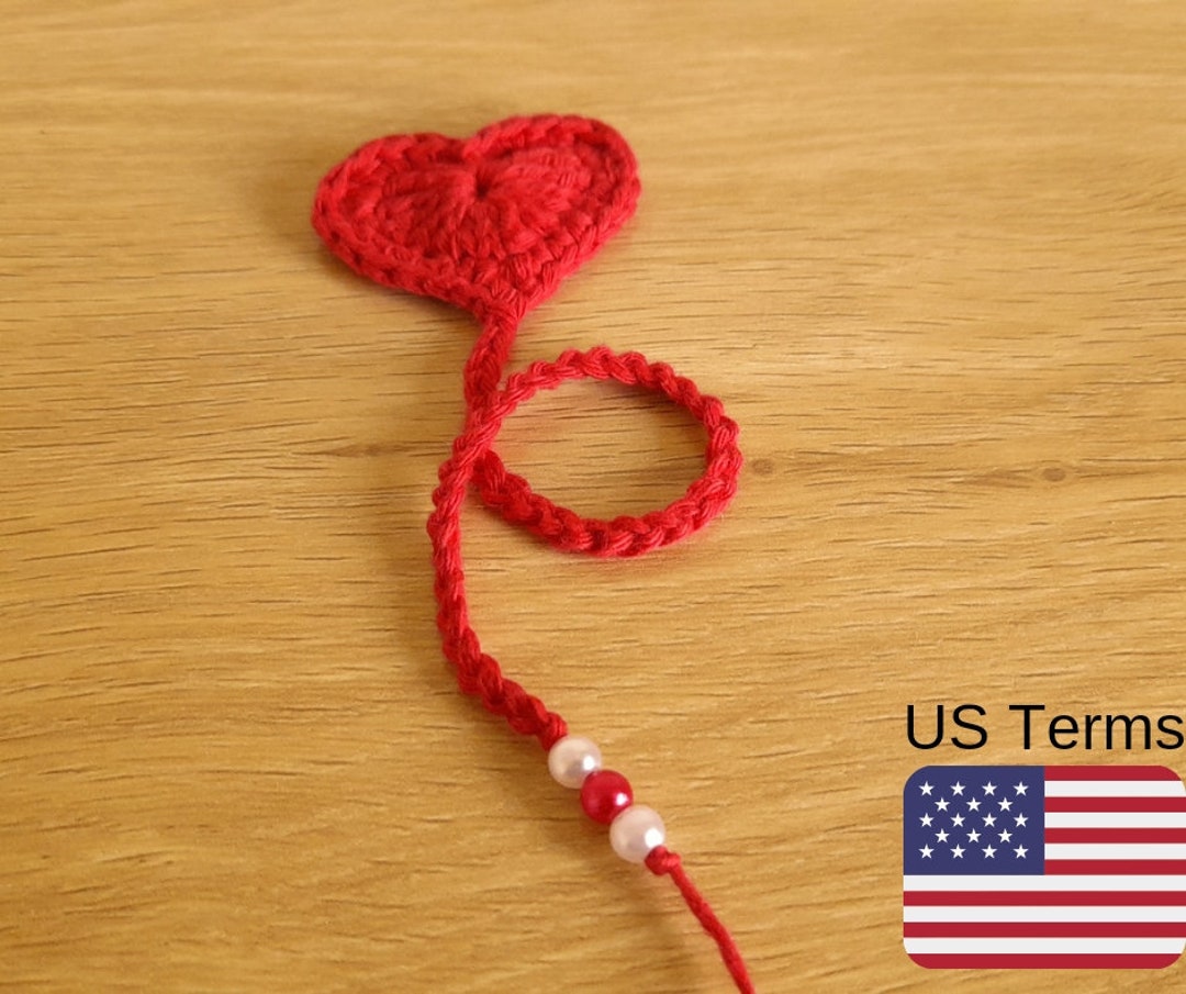 Crochet Heart Bookmark Pattern, Heart Bookmark Crochet Pattern, Crochet ...