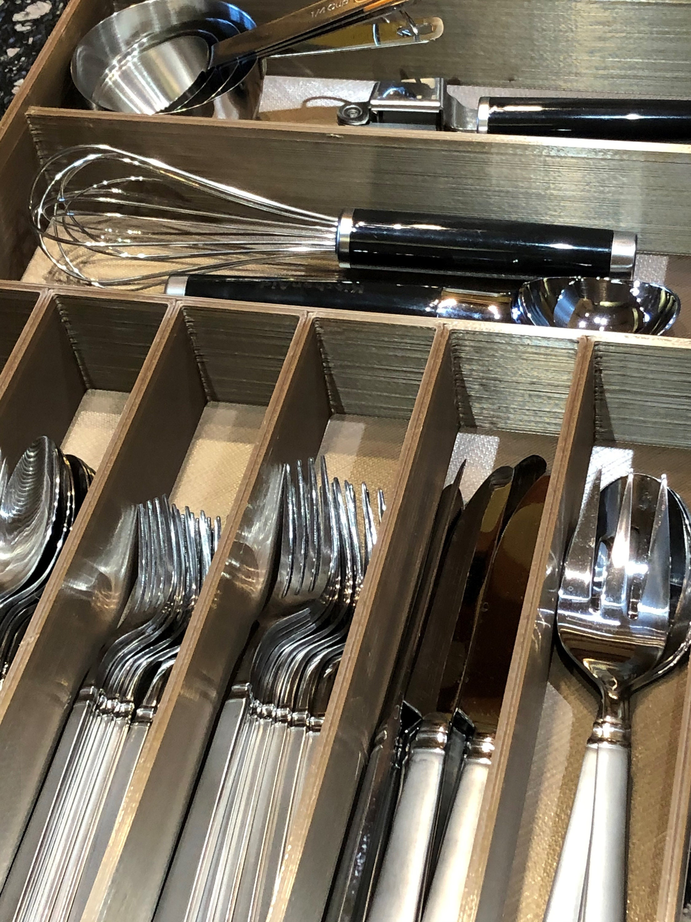 Custom Silverware Drawer Organizer Shown in Bronze. - Etsy