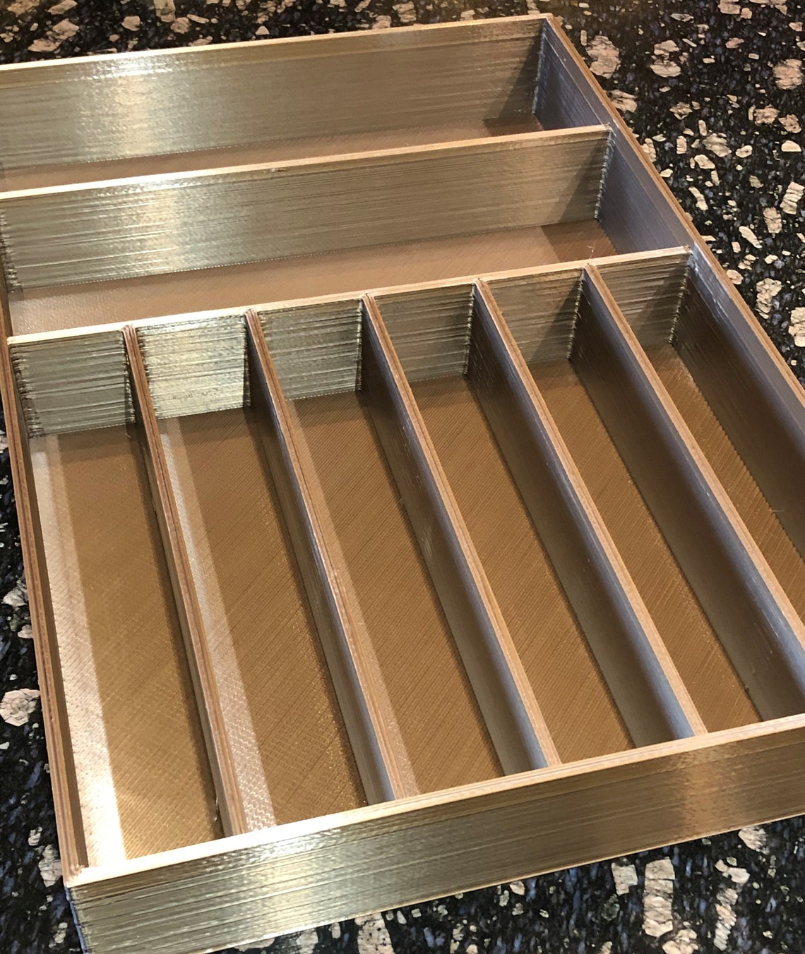 Custom Silverware Drawer Organizer Shown in Bronze. | Etsy