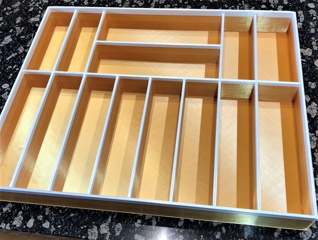 Custom Silverware Drawer Organizer, 14 Compartment Organizer for ...