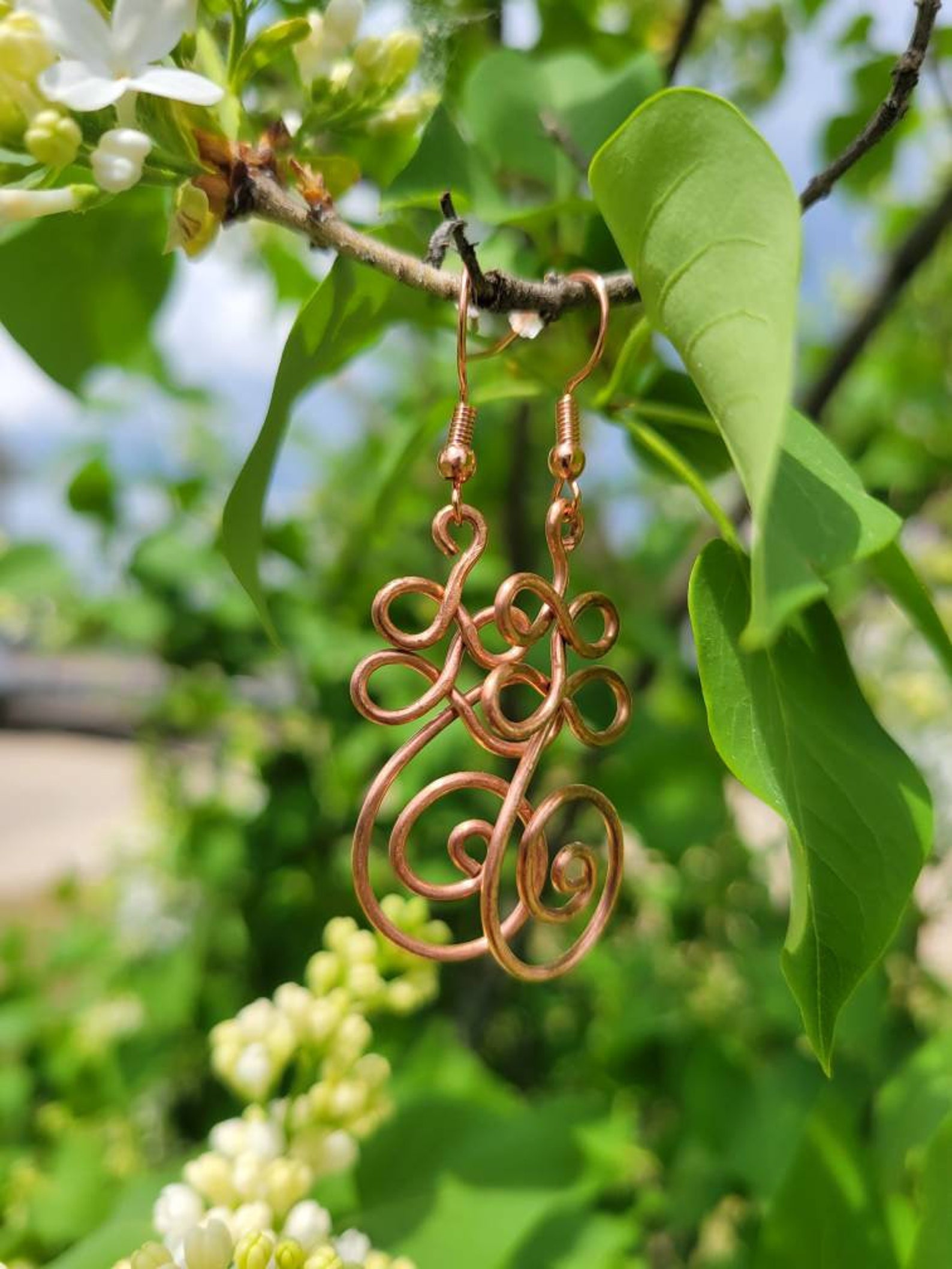 Unalome Earrings, Wire Wrapped Unalome Earrings, Unalome Goddess ...