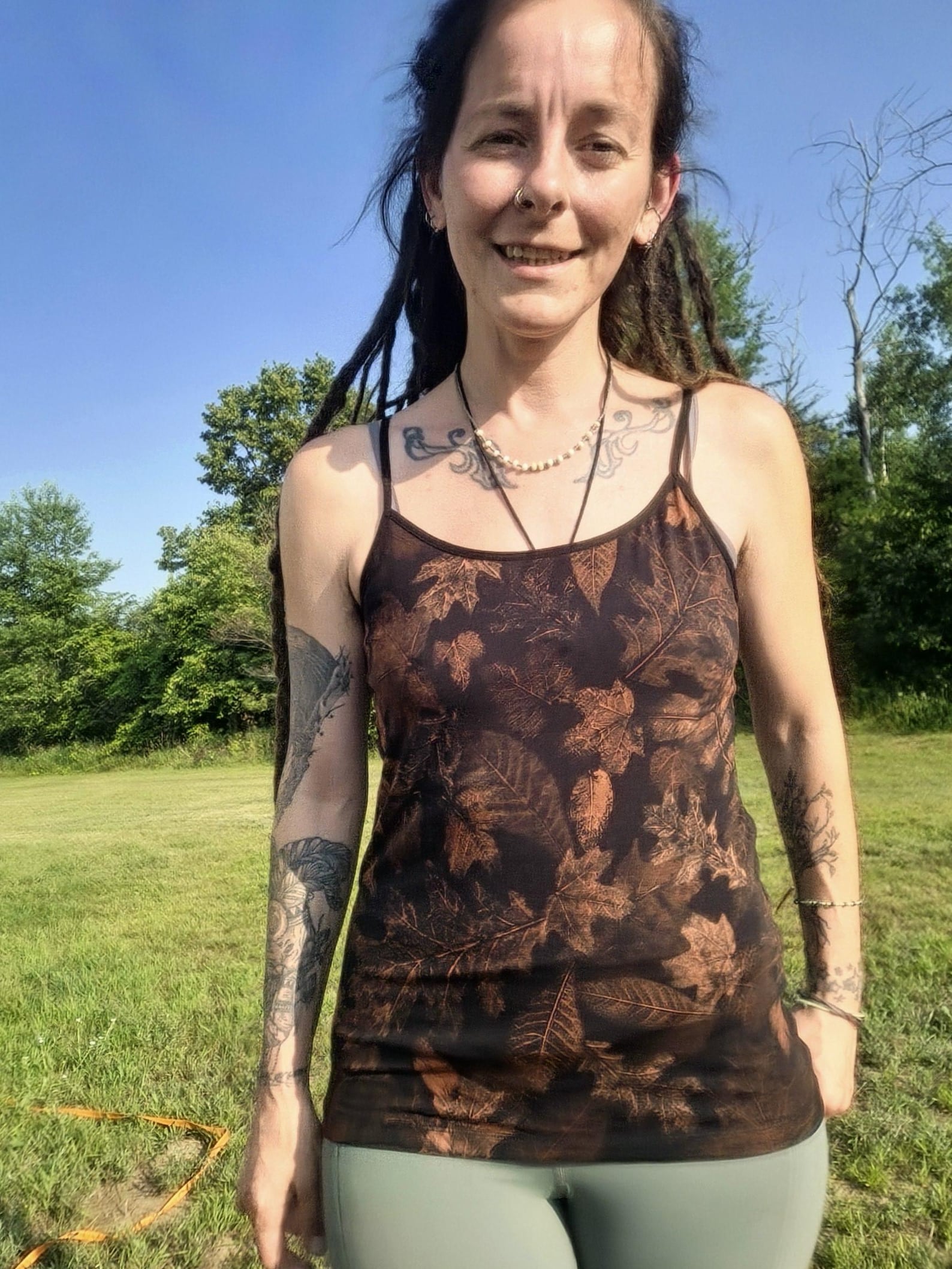Leaf Bleach Tank Top, Leaf Print Bleached Tank, Bleach Dyed Leaf Tank ...