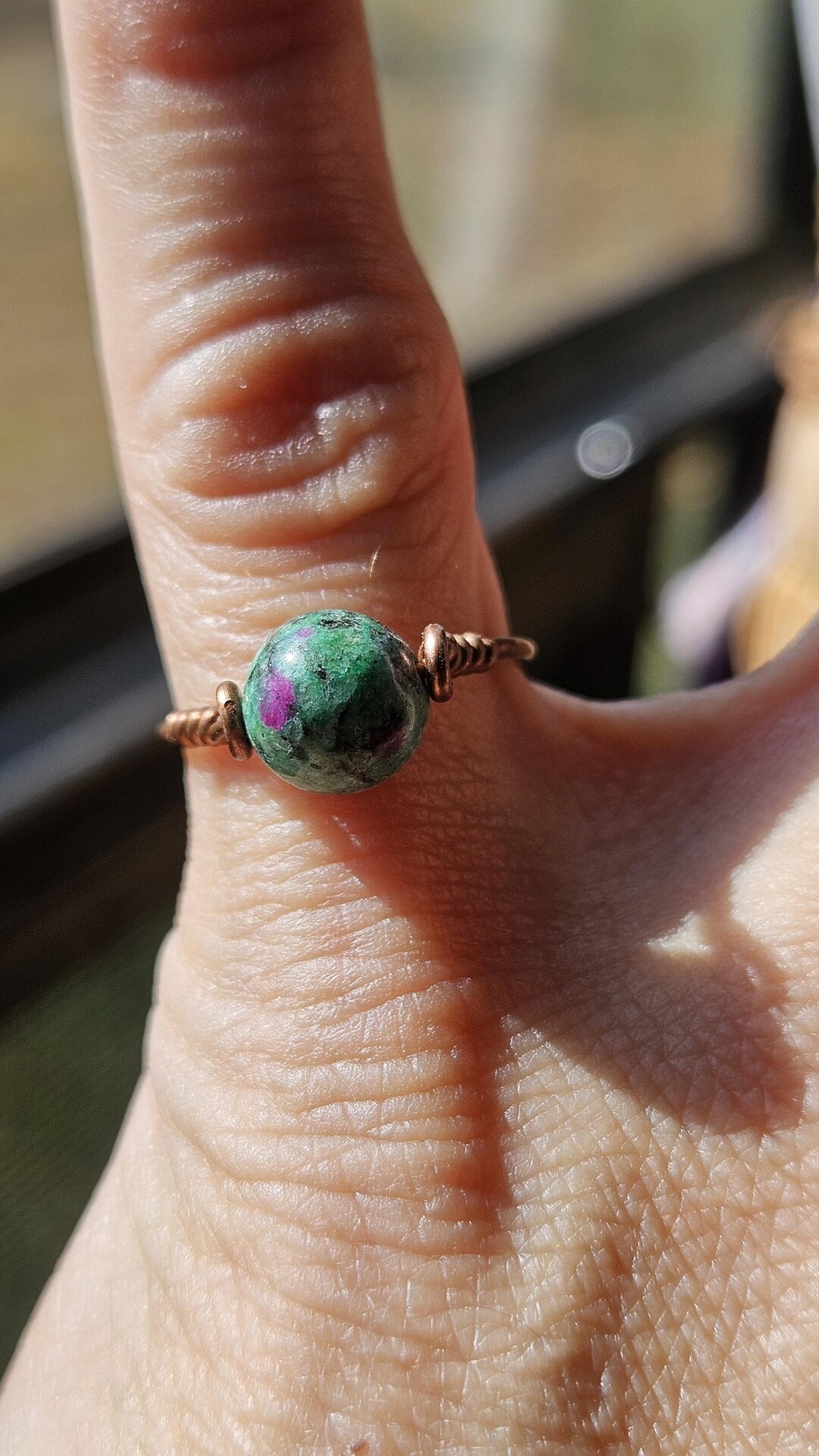UV Reactive Fidget Rings, Ruby in Zoisite Fidget Ring, Anxiety Ring ...
